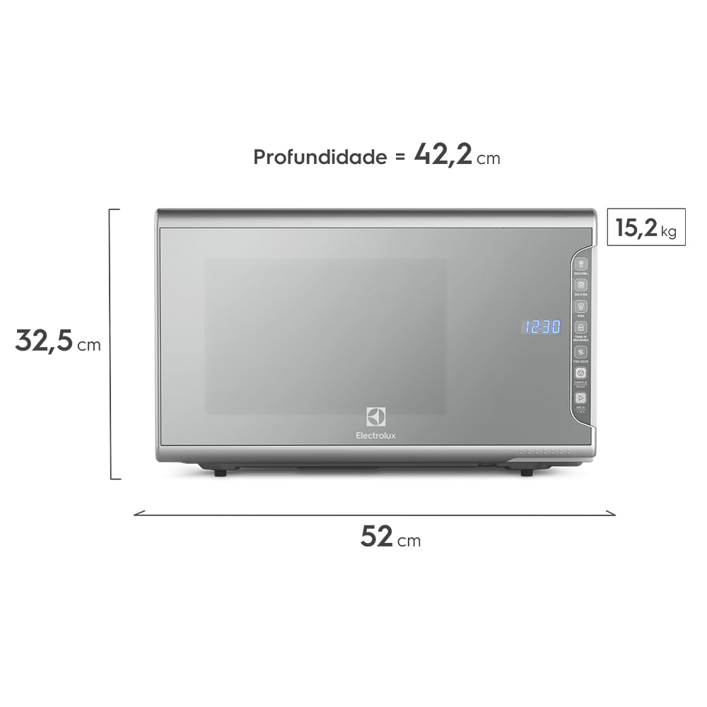 Microondas com Painel Integrado Inox 31L MI41S - Electrolux