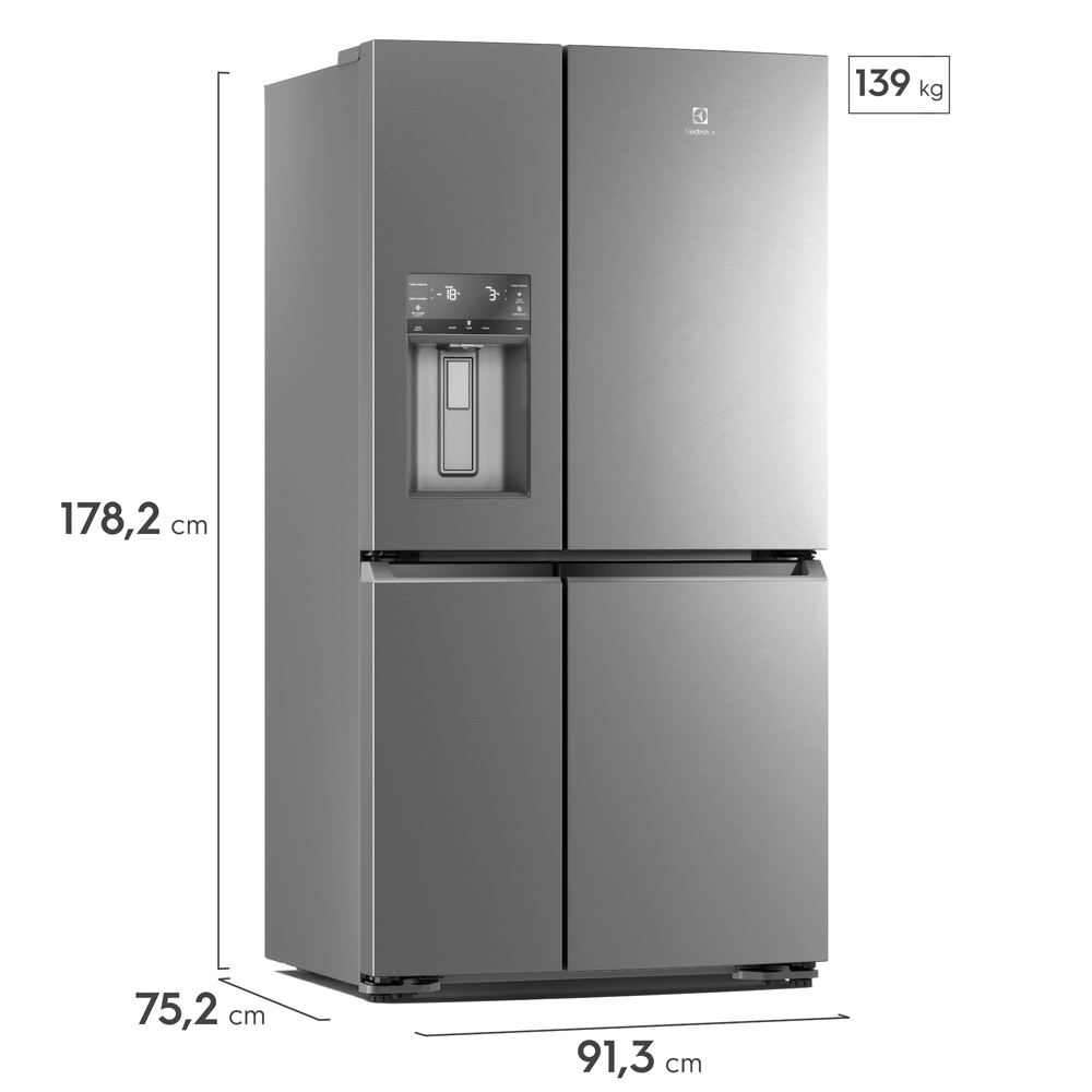 Geladeira Multidoor Inox Conectada com FlexiSpace Electrolux (DQ90X ...