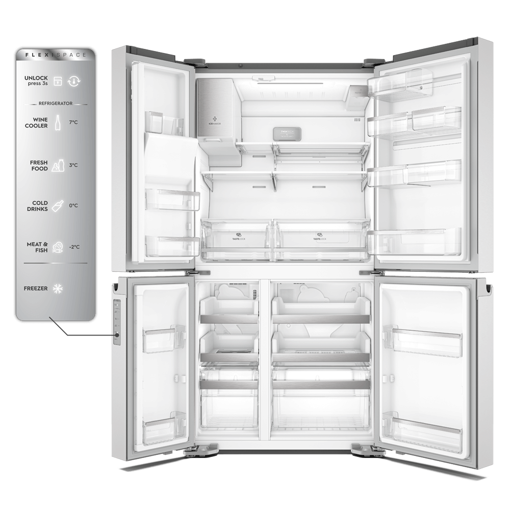 Geladeira Multidoor Inox Conectada com FlexiSpace Electrolux (DQ90X ...