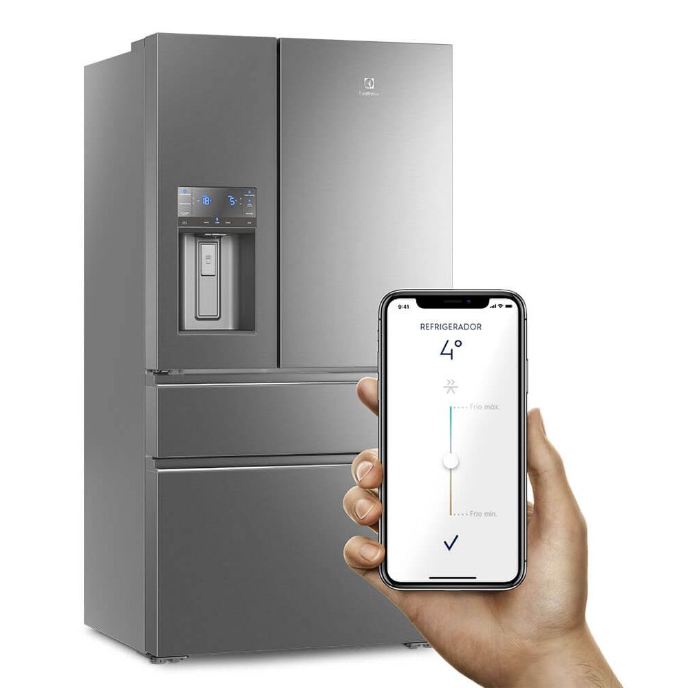 Geladeira 3 portas freench door inverse com wi-fi 540L DM91X - Electrolux