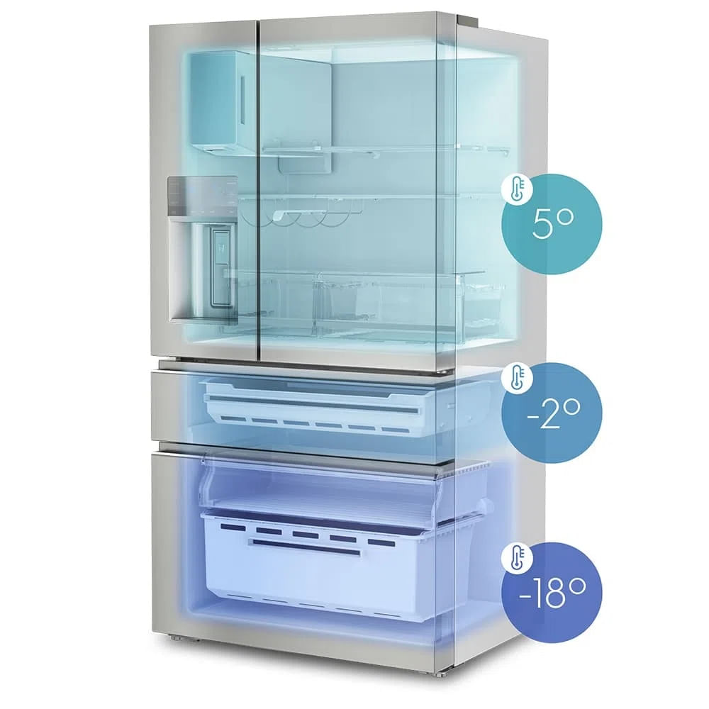 Geladeira 3 portas freench door inverse com wi-fi 540L DM91X - Electrolux
